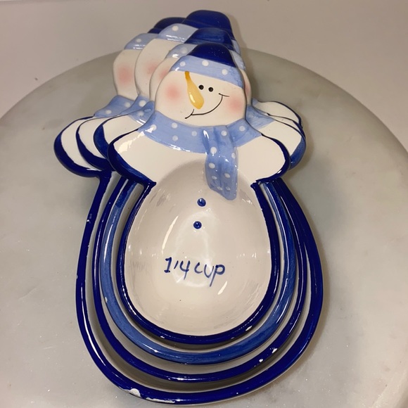 Vintage | Accents | Vintage Snowman Hand Painted Measuring Bowls | Poshmark